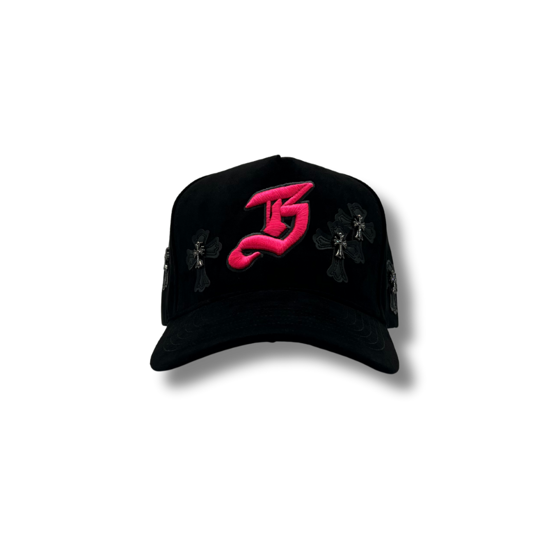 BLESSD MERCH | CROSS PINK “B” HAT – JD Caps Shop